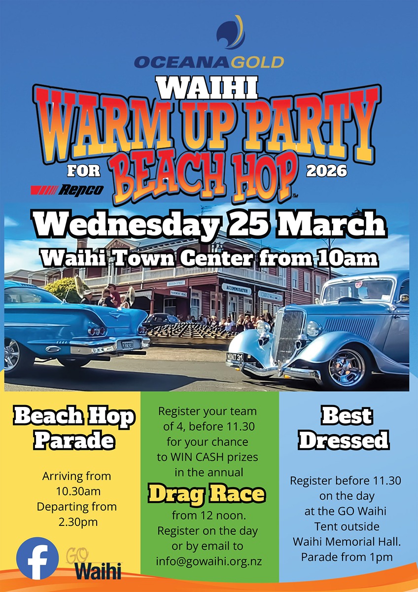 Waihi's Warm Up Party for Beach Hop 2026 | GO Waihi